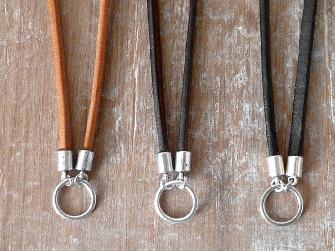 Interchangeable Chain Selection 70 Cm to 100 Cm Closed Ring on Leather ...