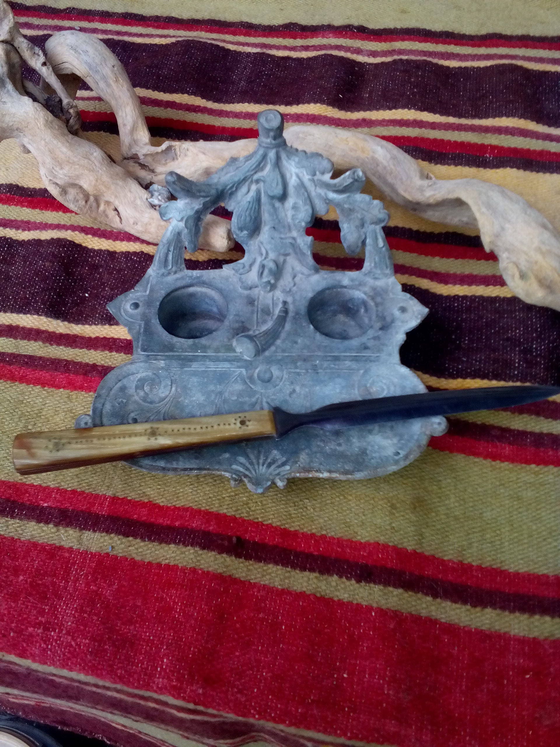 Metal Acient Ink Stand Vintage Ink Well Antique Ink Pot - Etsy