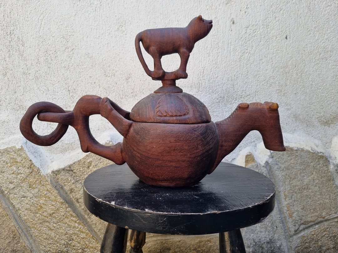 Acient Wooden Bowl Antique Wooden Bowl With Cover Old Wood - Etsy