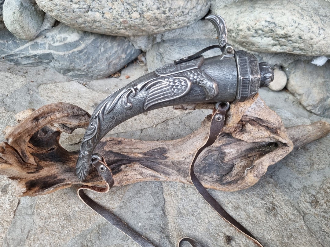 Old Powder Flask Vintage Flask Black Powder Decoration Metal Powder ...