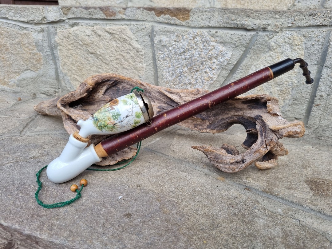 Old Porcelain Tobacco Pipe Vintage Porcelain Pipe Old - Etsy
