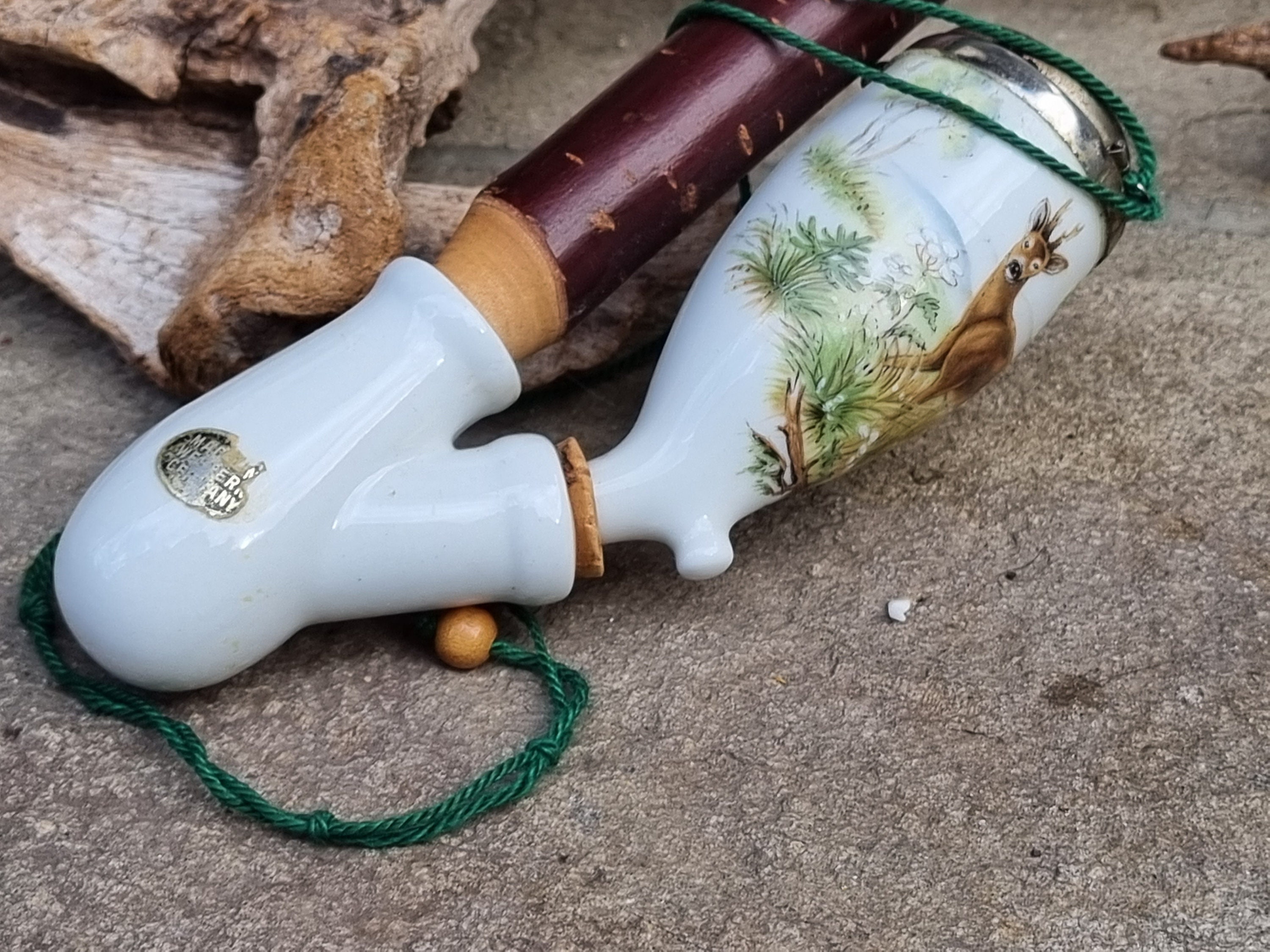 Old Porcelain Tobacco Pipe Vintage Porcelain Pipe Old | Etsy