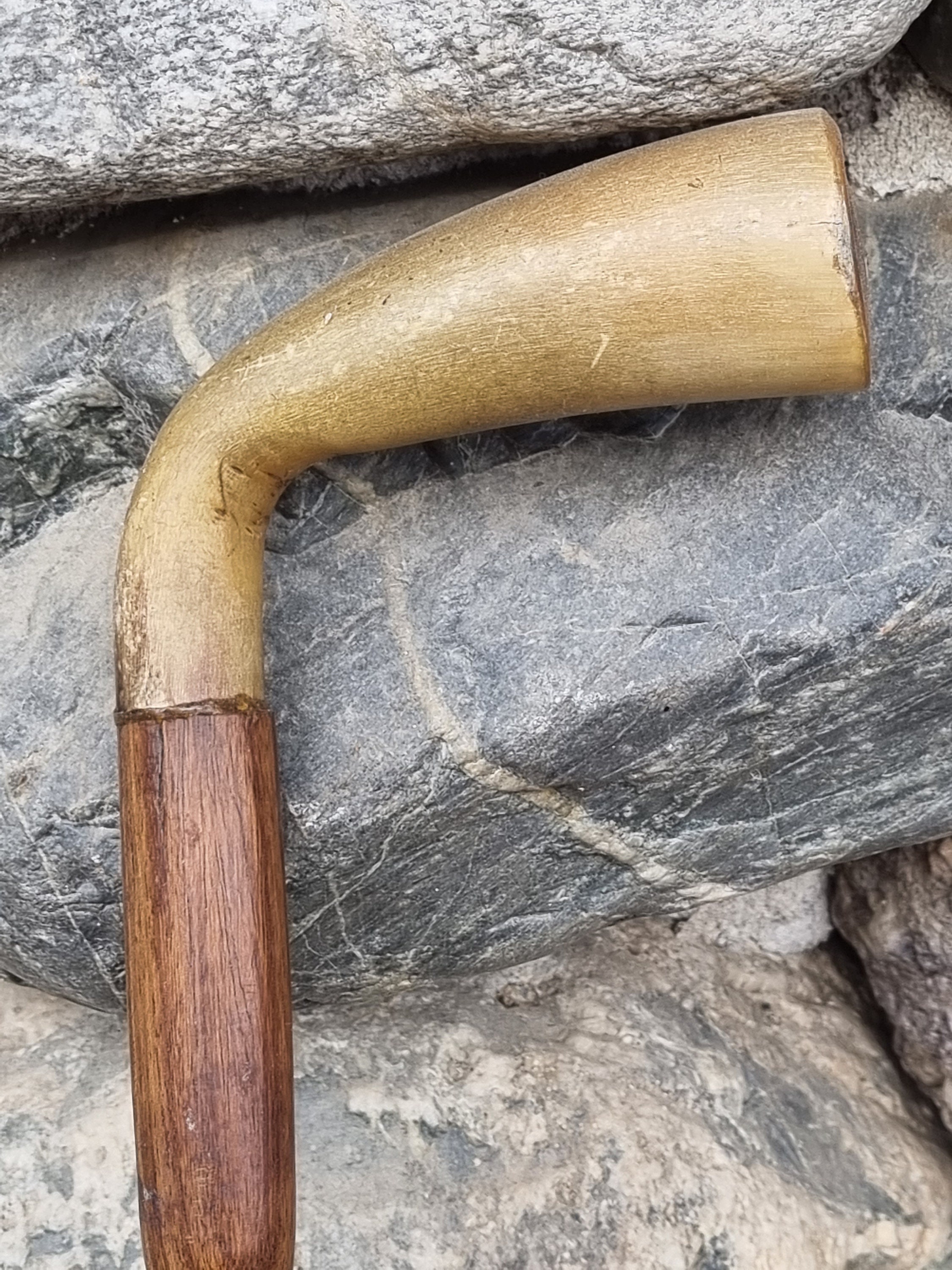 Old Walking Wooden Stick Antique Walking Stick With Horn - Etsy