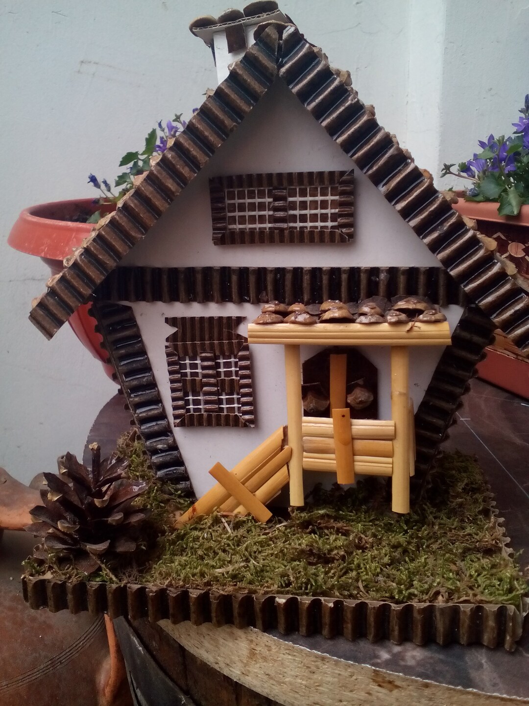 Model of a House Made Entirely of Natural Materials - Handmade Model of ...