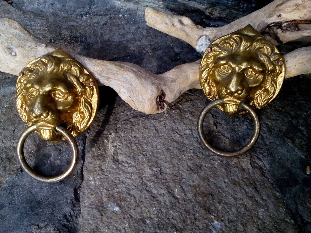 Vintage Bronze Door Handles Lion Head -bronze Handles Door - Handle Set ...