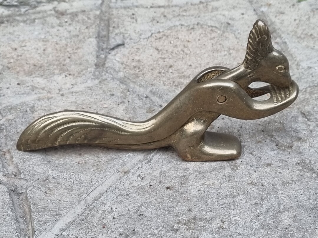 Vintage Brronze Nutcracker Squirrel - Rare Nutcracker Squirrel - Solid ...