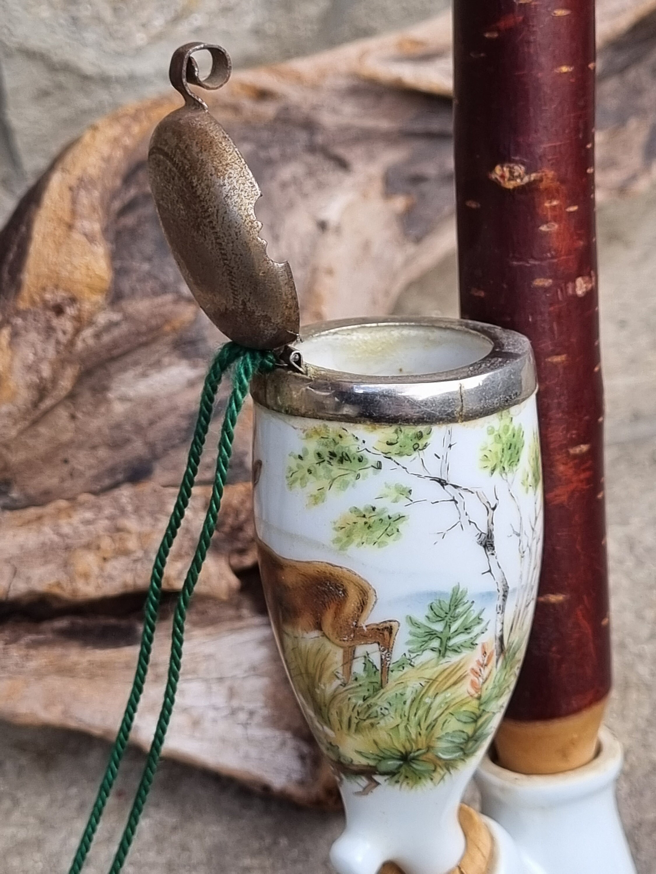 Old Porcelain Tobacco Pipe Vintage Porcelain Pipe Old | Etsy