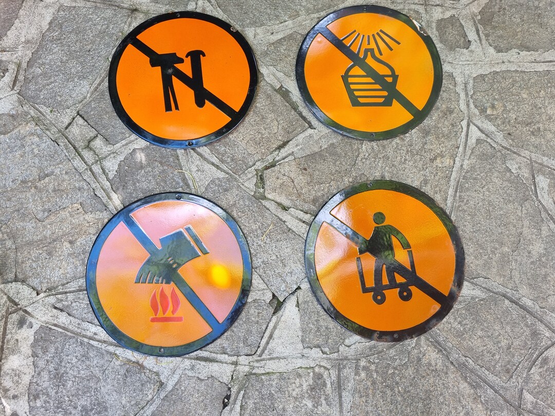 Vintage USSR Industrial Enamel Signs Industrial Decoration Architecture ...