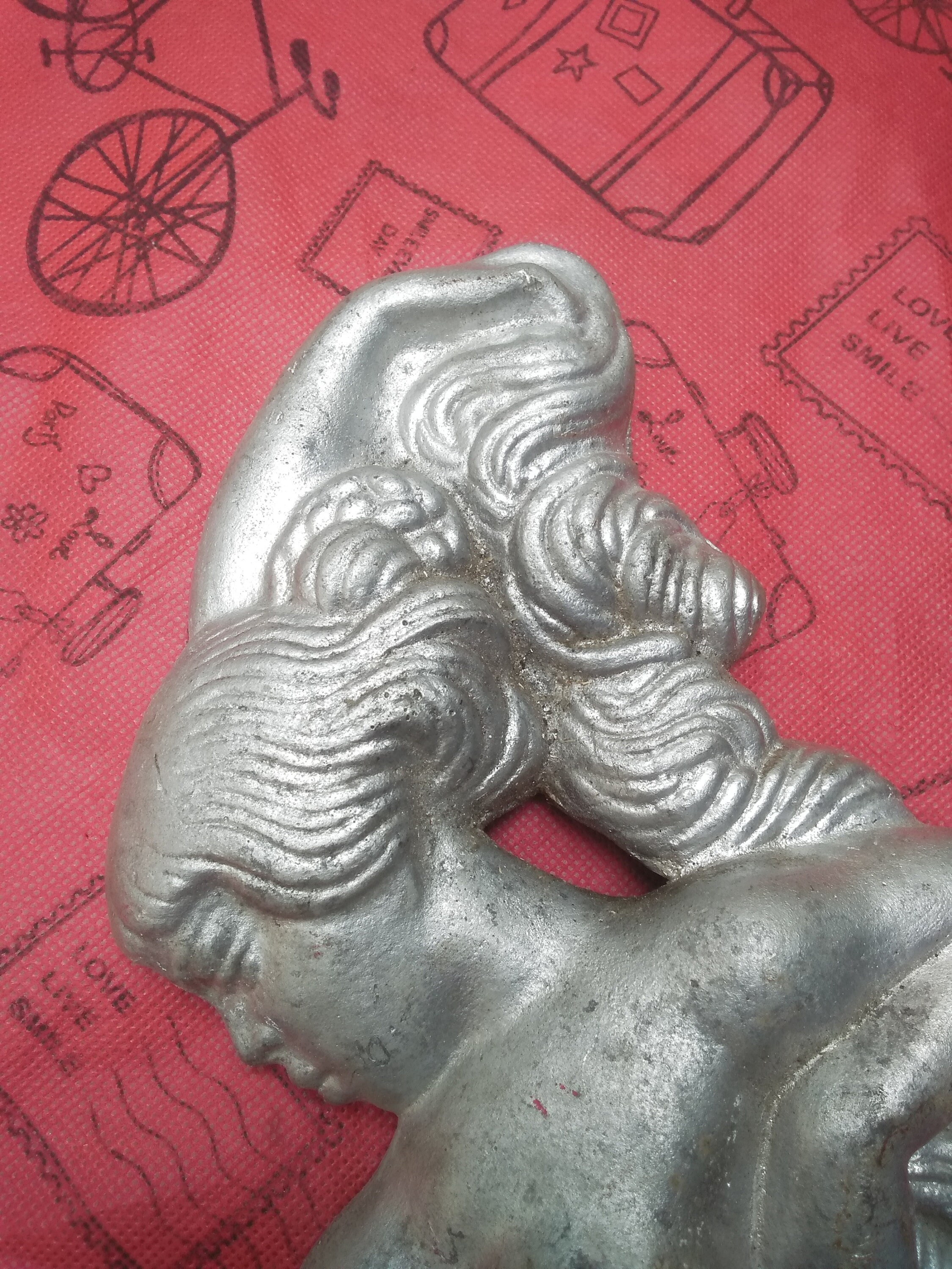 Old Metal Sculpture of a Woman Vintage Aluminium Application | Etsy
