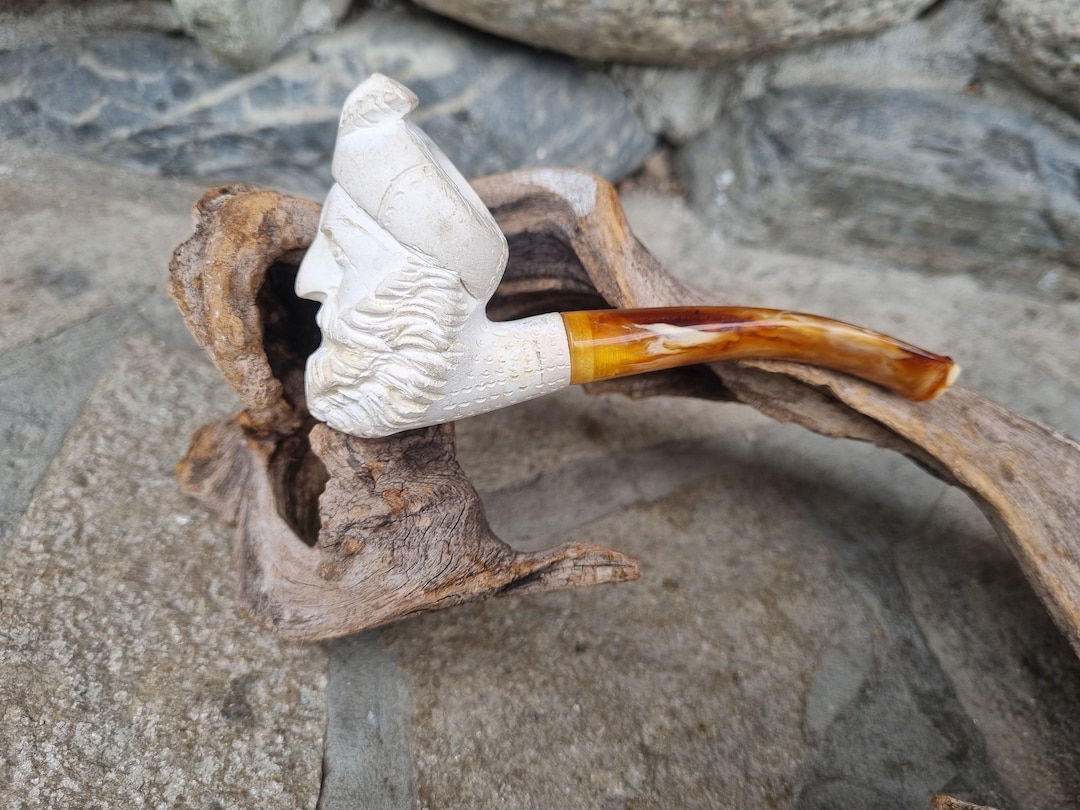 Unique Smoking Pipe - Vintage Tobacco Pipe Made of Sea Foam - Hand ...