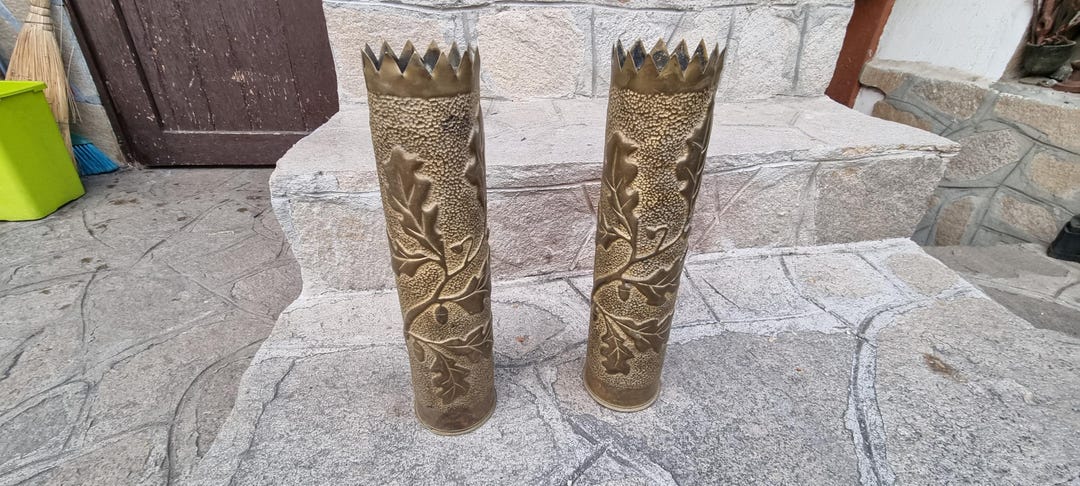 Pair of Artillery Shell Casings - WW1 Militaria- Found and Flogged ...