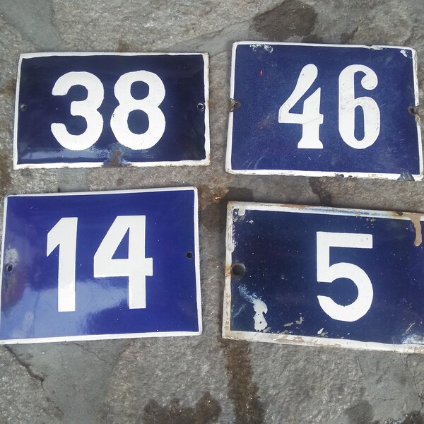 Enamel House Numbers - Etsy