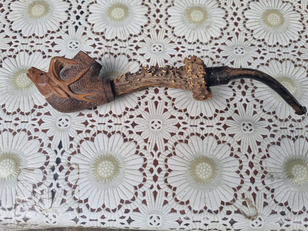 Unique Smoking Pipe Vintage Tobacco Pipe Made of Horn and Wood Hand ...