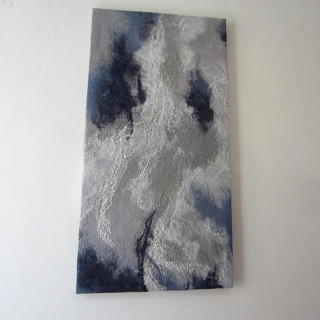 Сanvas Felt Wall Decorative Felted Panel Art Wool Wall Panel Blue Gray ...