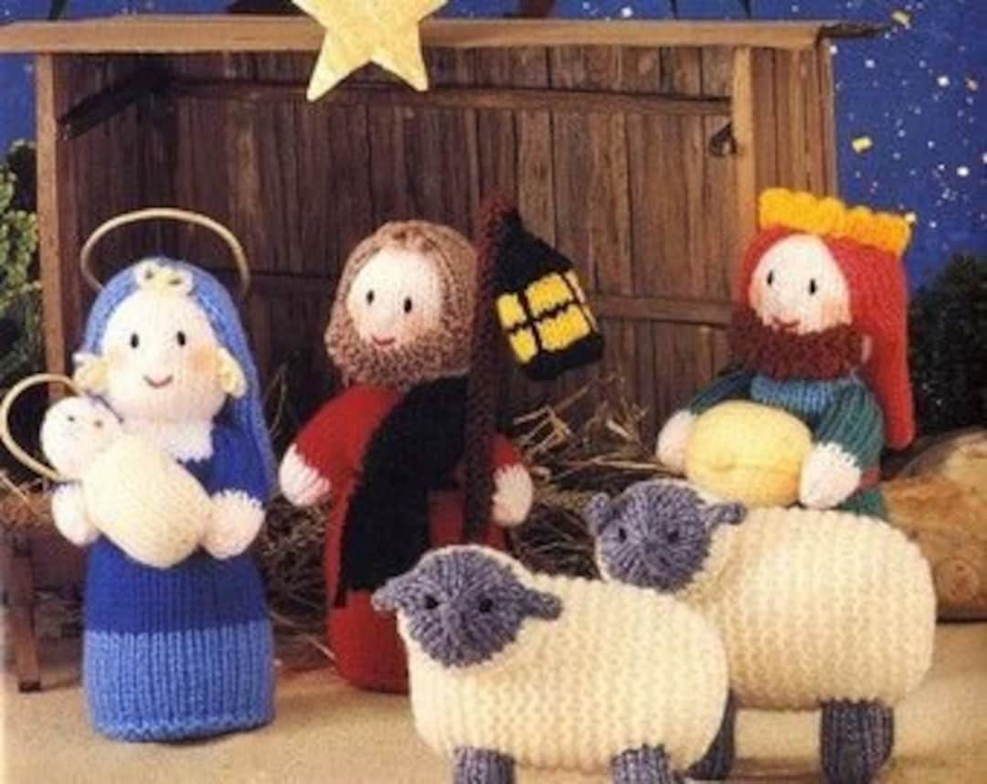 PDF Vintage Christmas Nativity DK Knitting Pattern Shepherds Sheep ...