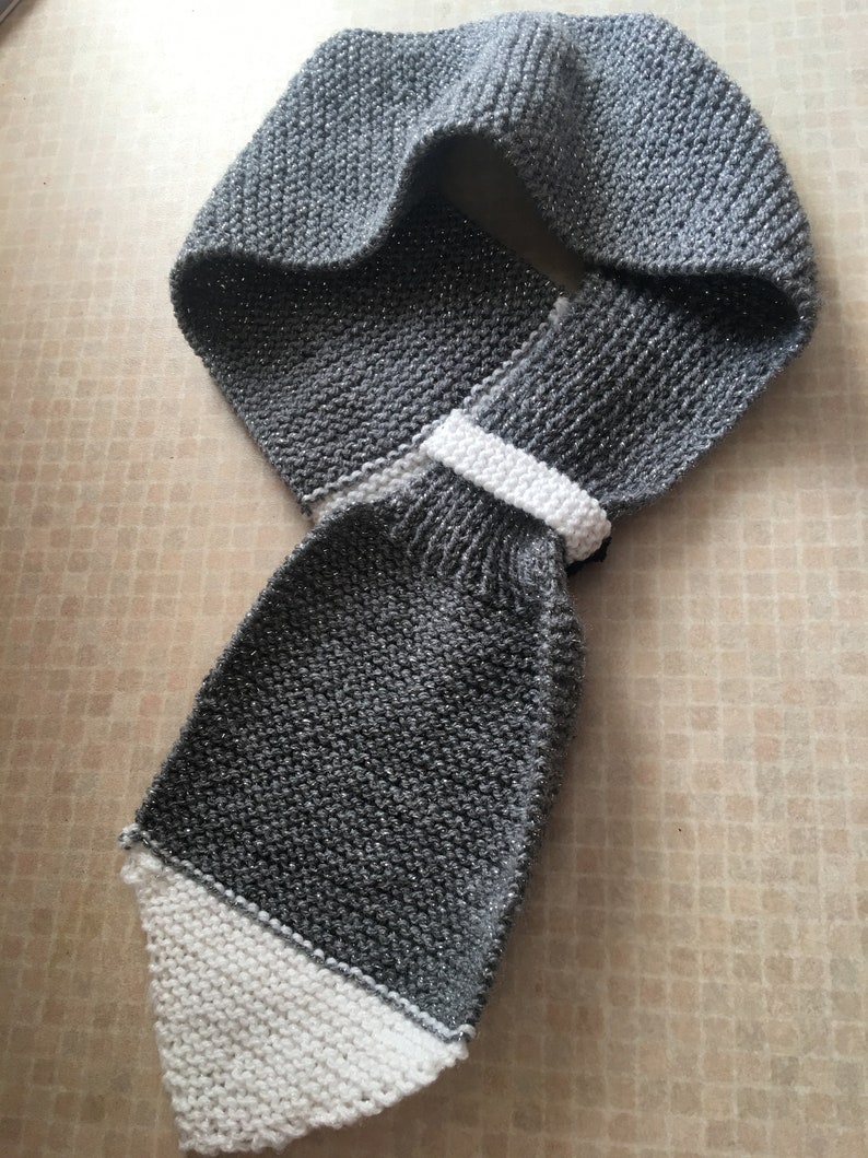 Easy Knit Retro Garter Stitch Silver Fox Scarf A4 Laminated - Etsy