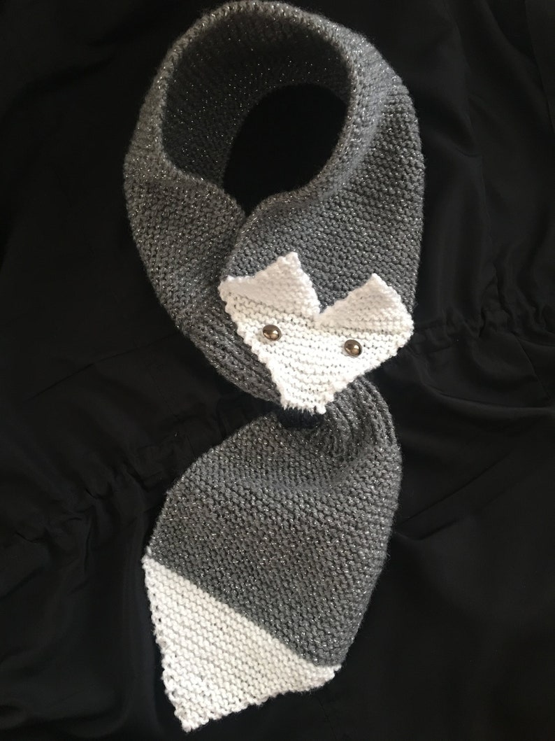 Easy Knit Retro Garter Stitch Silver Fox Scarf A4 Laminated - Etsy