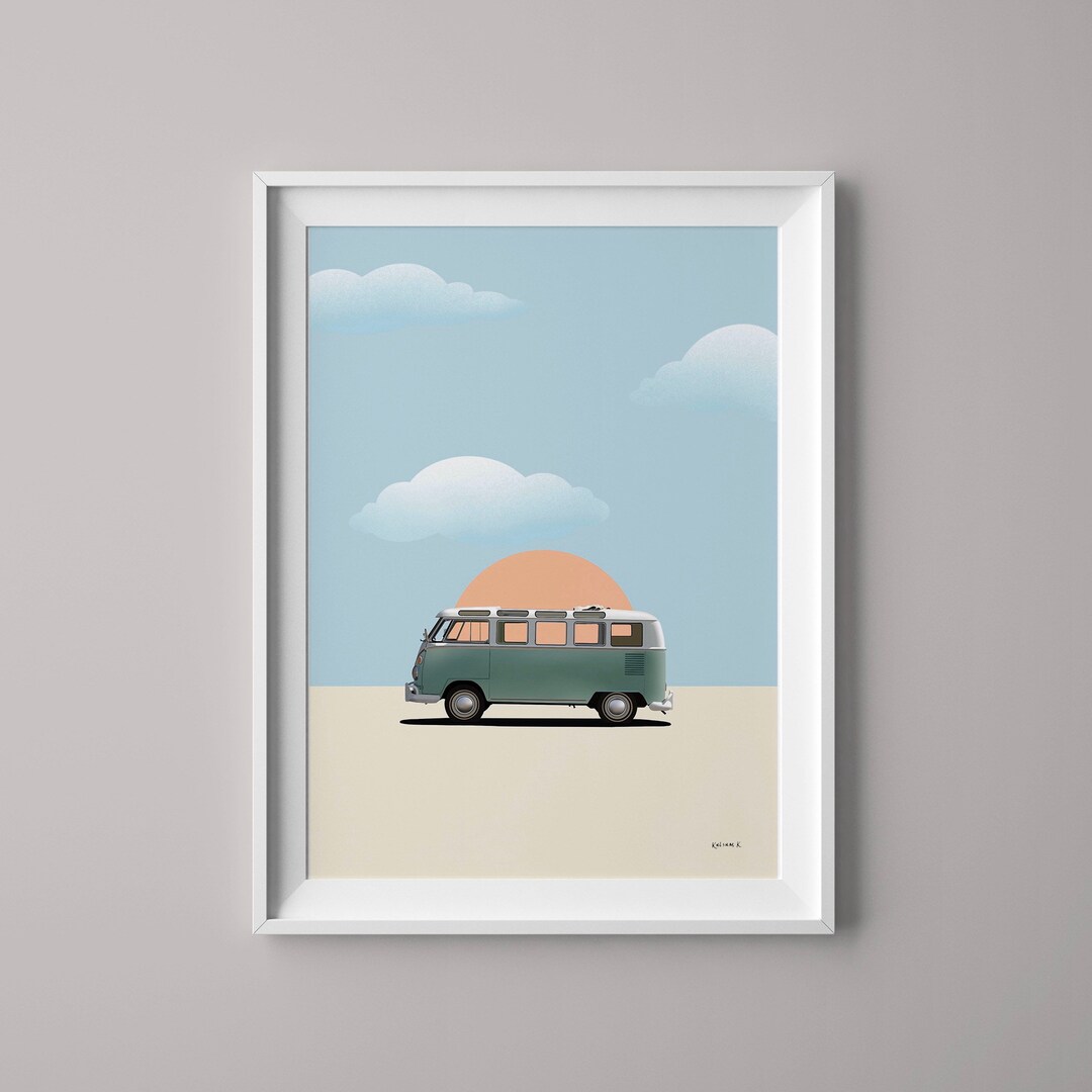 Retro Campervan Print | Summer Print | Campervan Poster | Retro Print ...