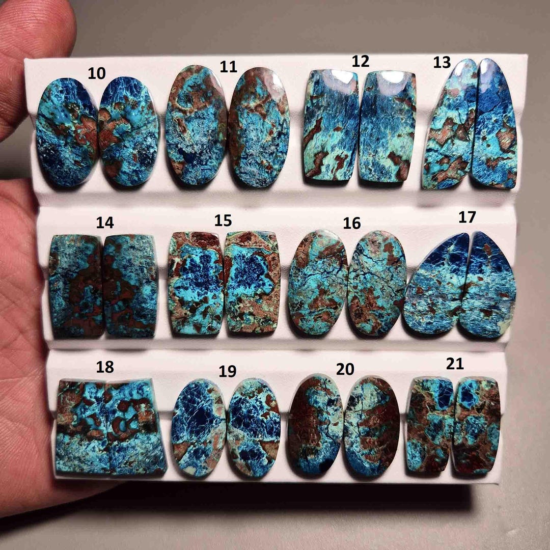 Superb Quality 100% Natural Azurite Pair Gemstone Matched Pair Azurite ...