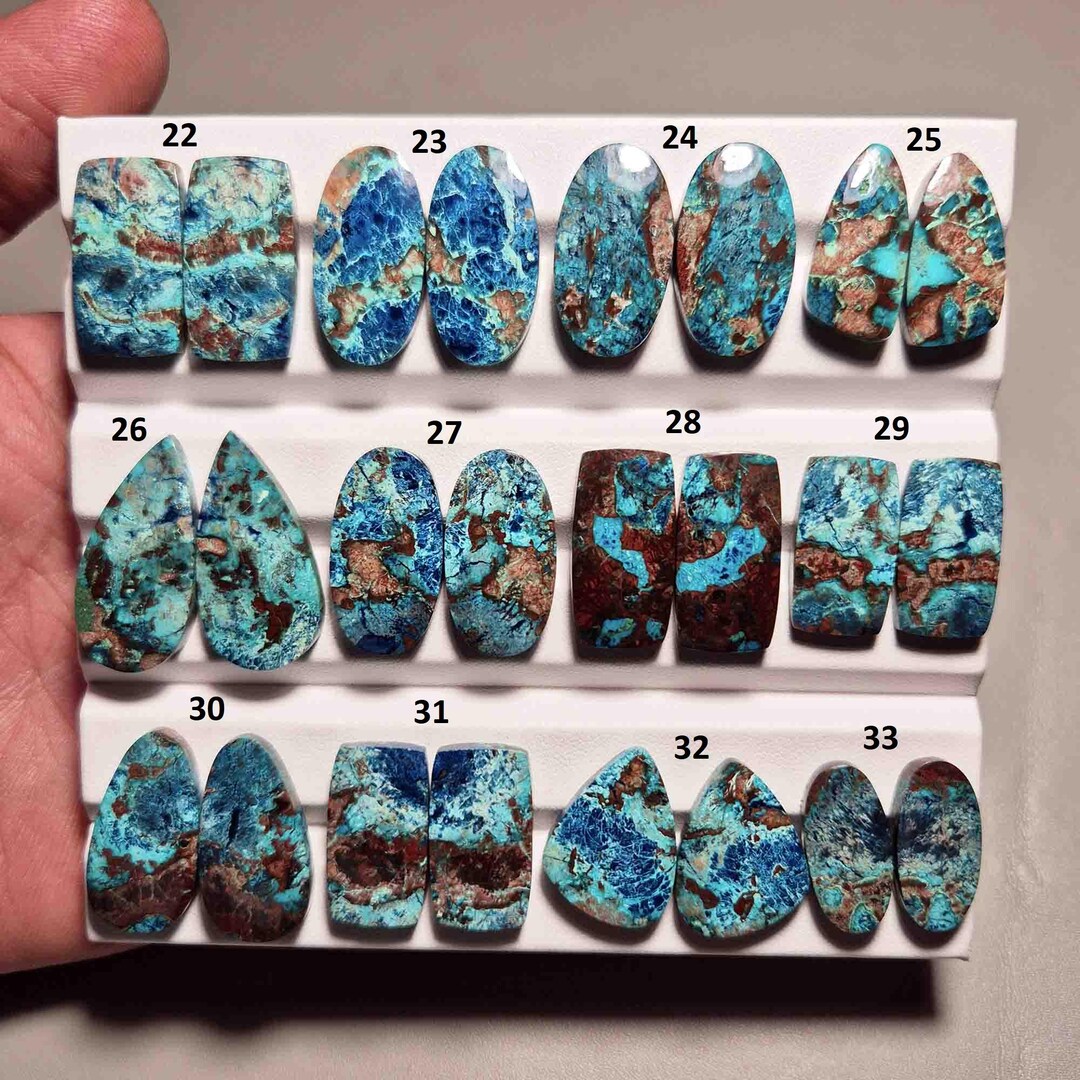 Superb Quality 100% Natural Azurite Pair Gemstone Matched Pair Azurite ...