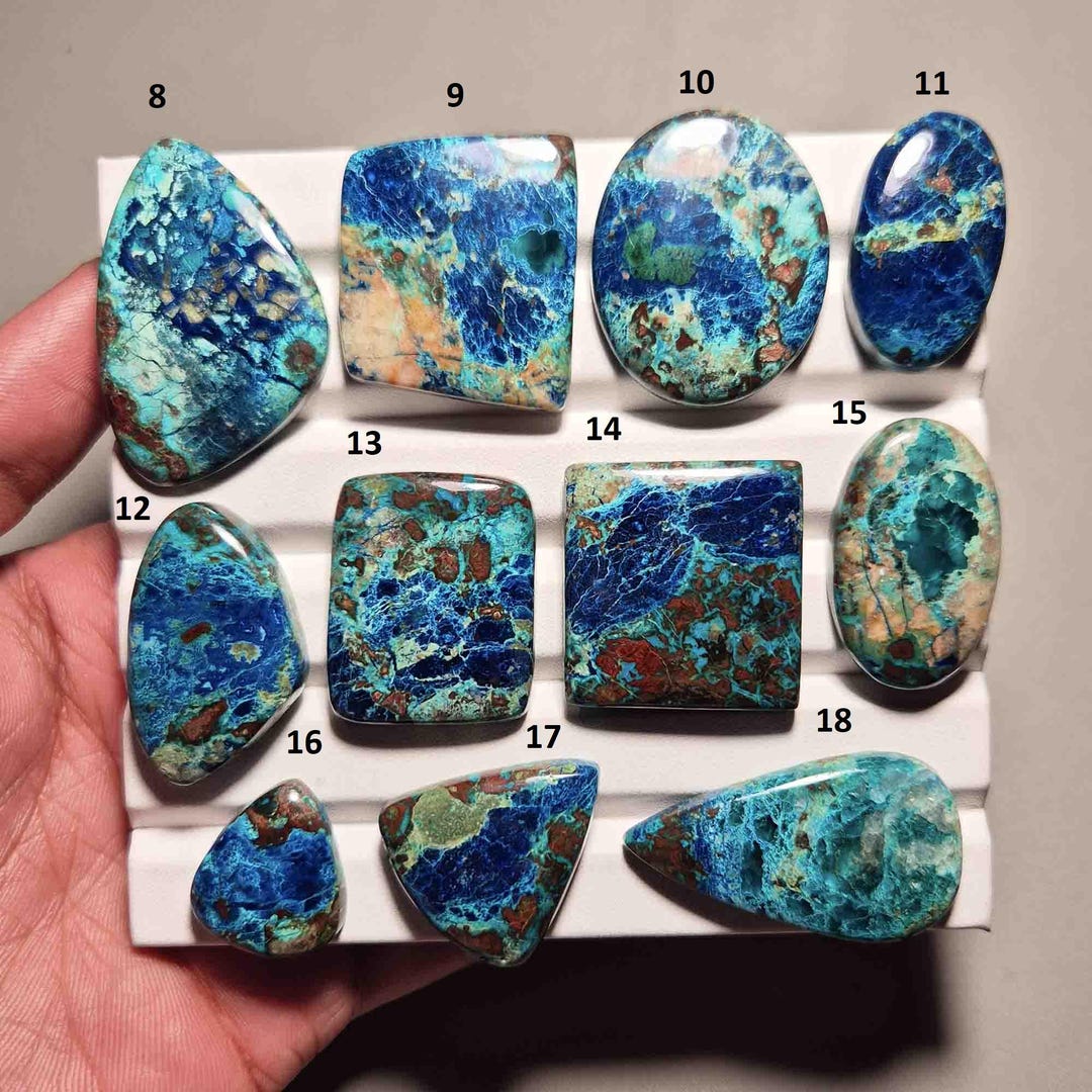Attractive Azurite Chrysocolla Cabochon Loose Gemstone for Making ...