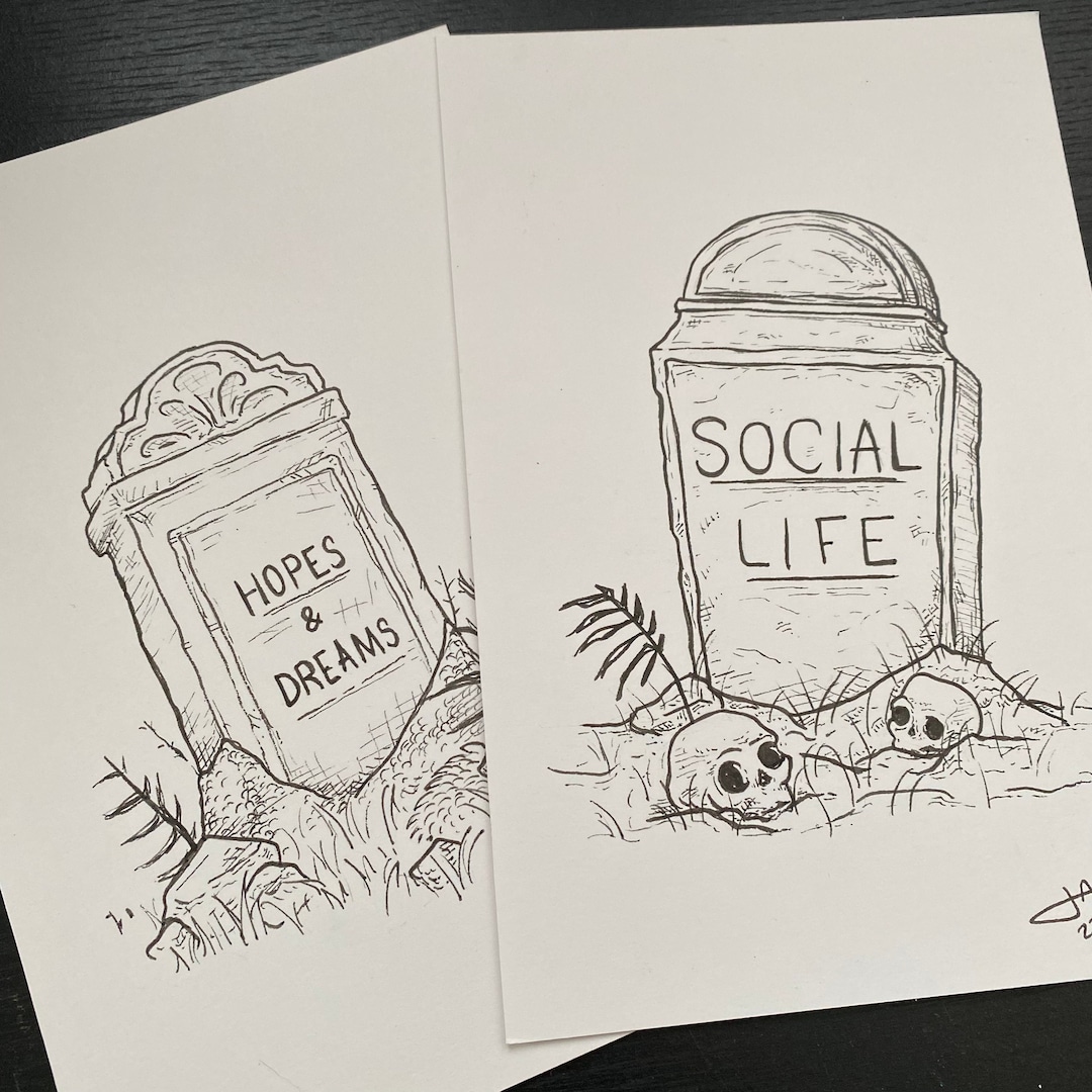 Social Life Hand Drawn Original Print Tattoo Inspired - Etsy