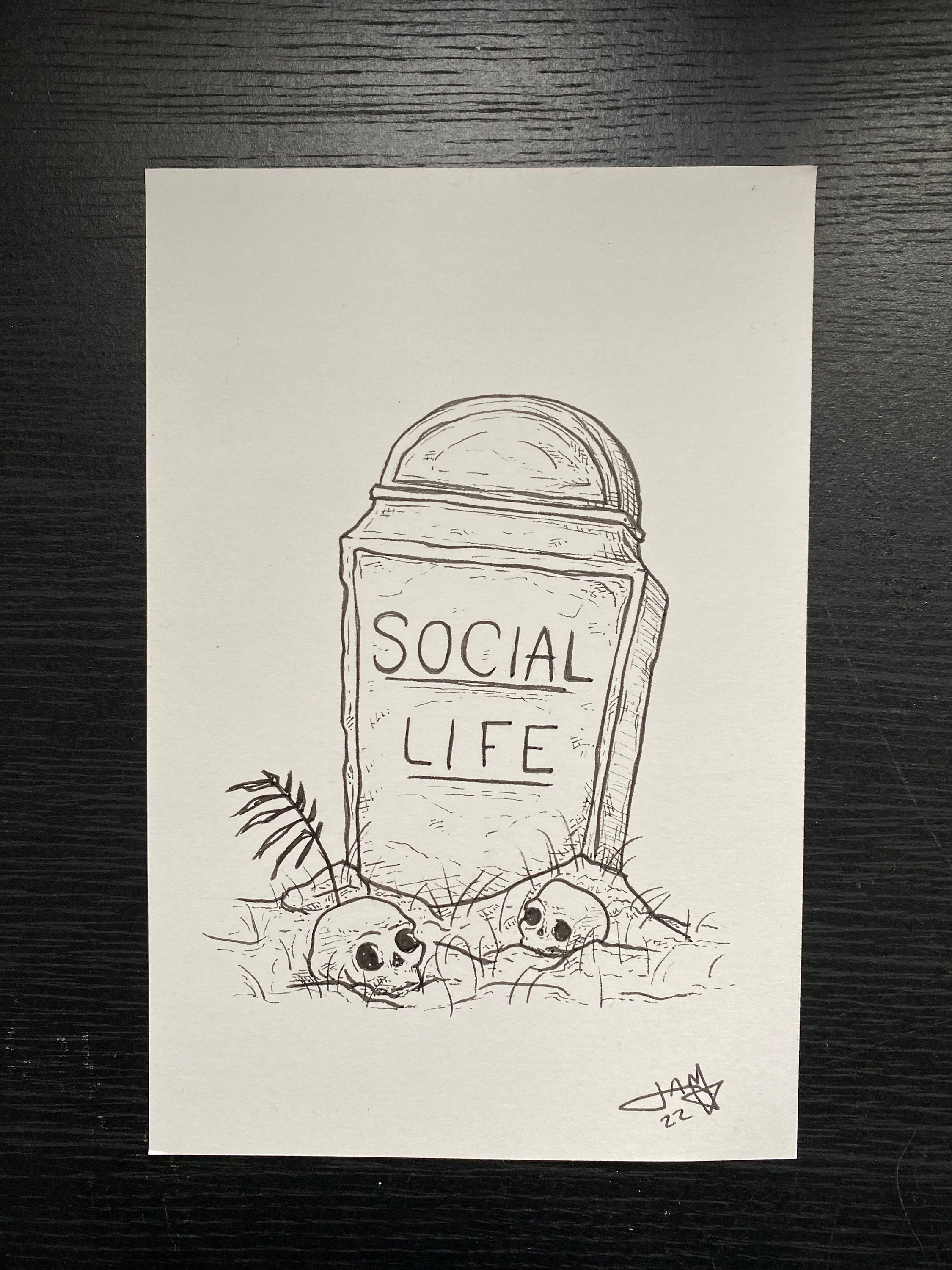 Social Life Hand Drawn Original Print Tattoo Inspired - Etsy