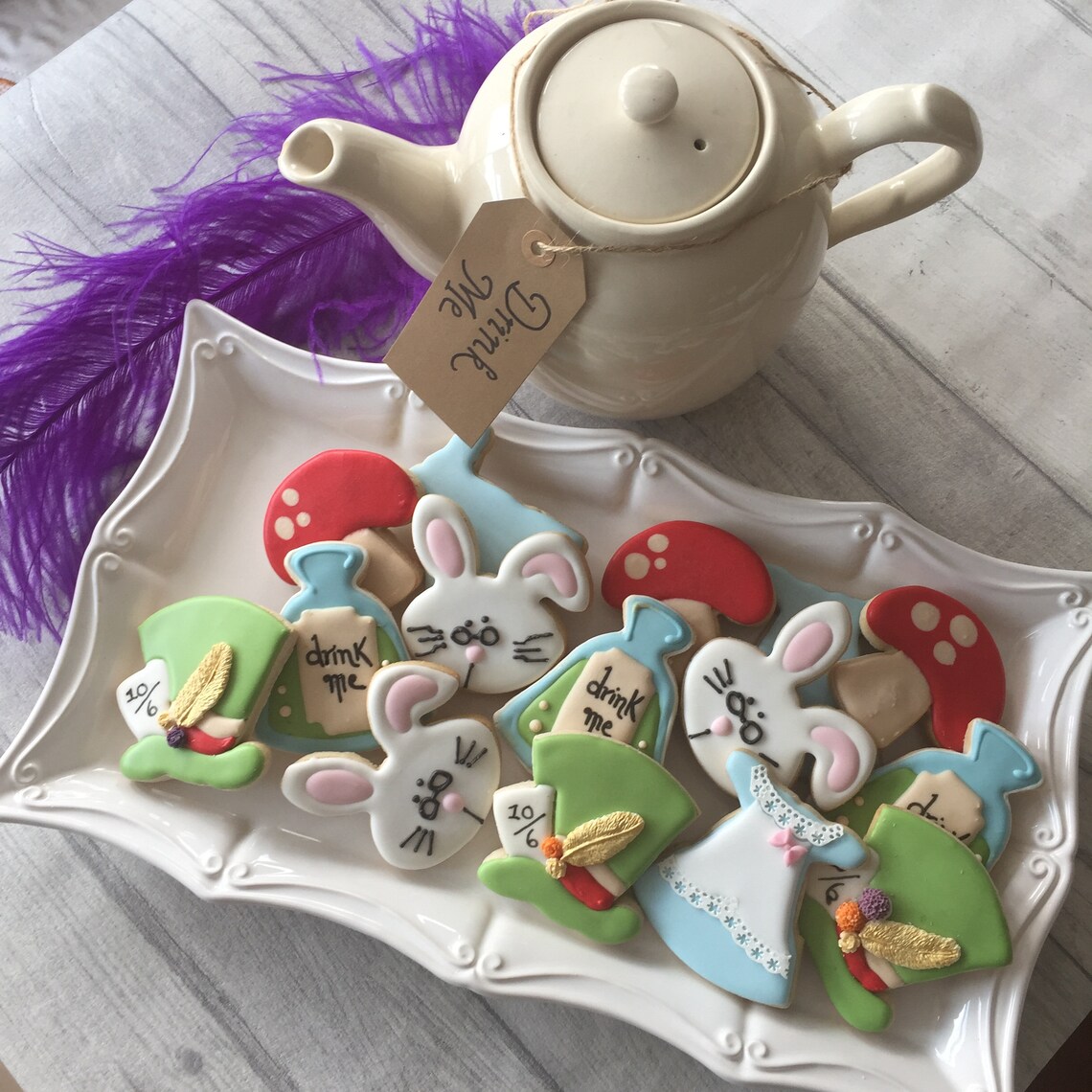 Alice in Wonderland Theme Iced Biscuits Tea Party Favours | Etsy