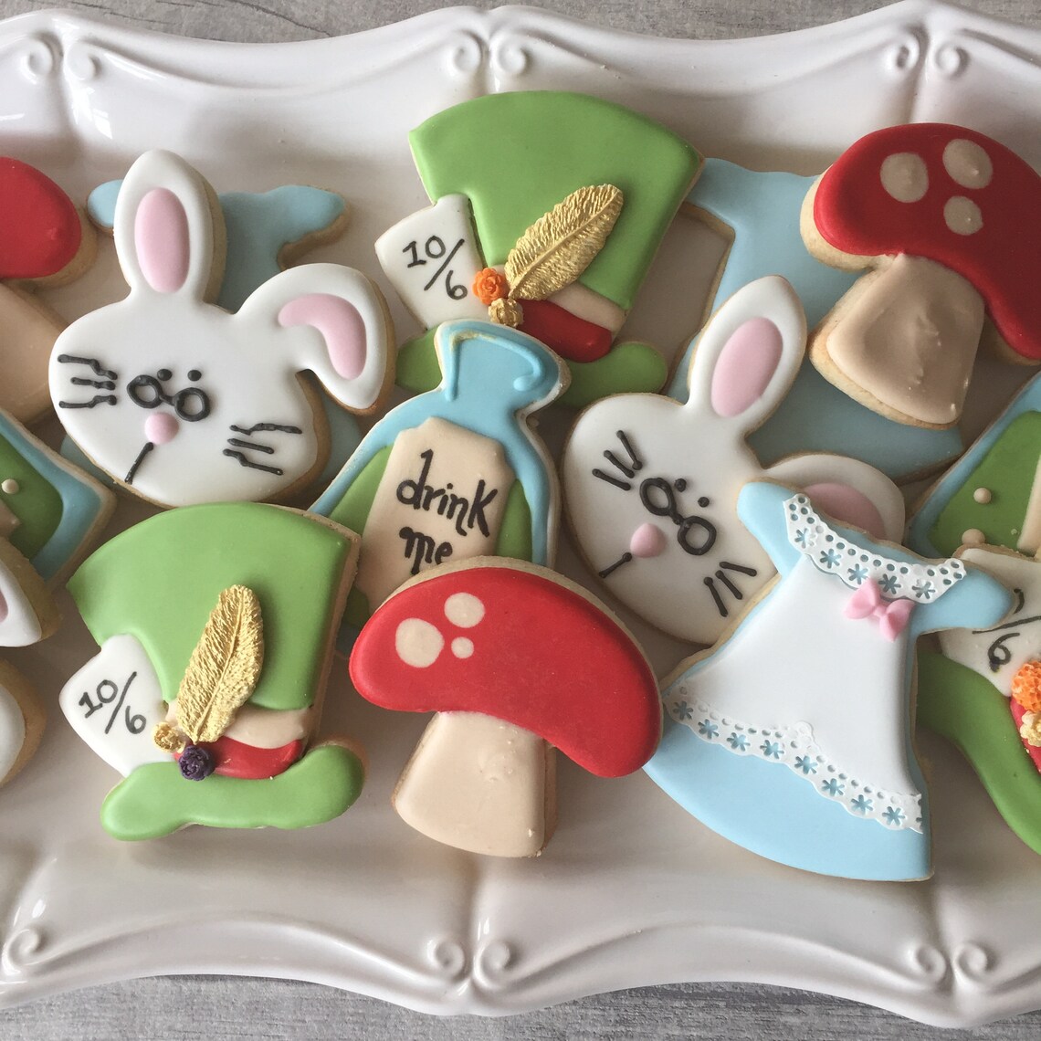 Alice in Wonderland Theme Iced Biscuits Tea Party Favours | Etsy