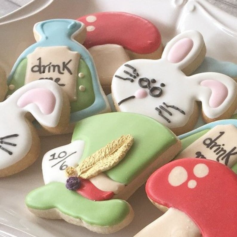 Alice in Wonderland Theme Iced Biscuits Tea Party Favours | Etsy