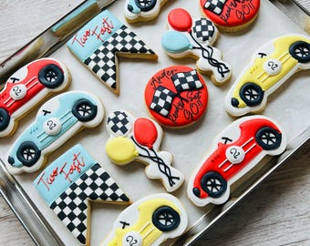 Two Fast Birthday Royal Icing Cookies, Car Racing Party, Car Birthday ...