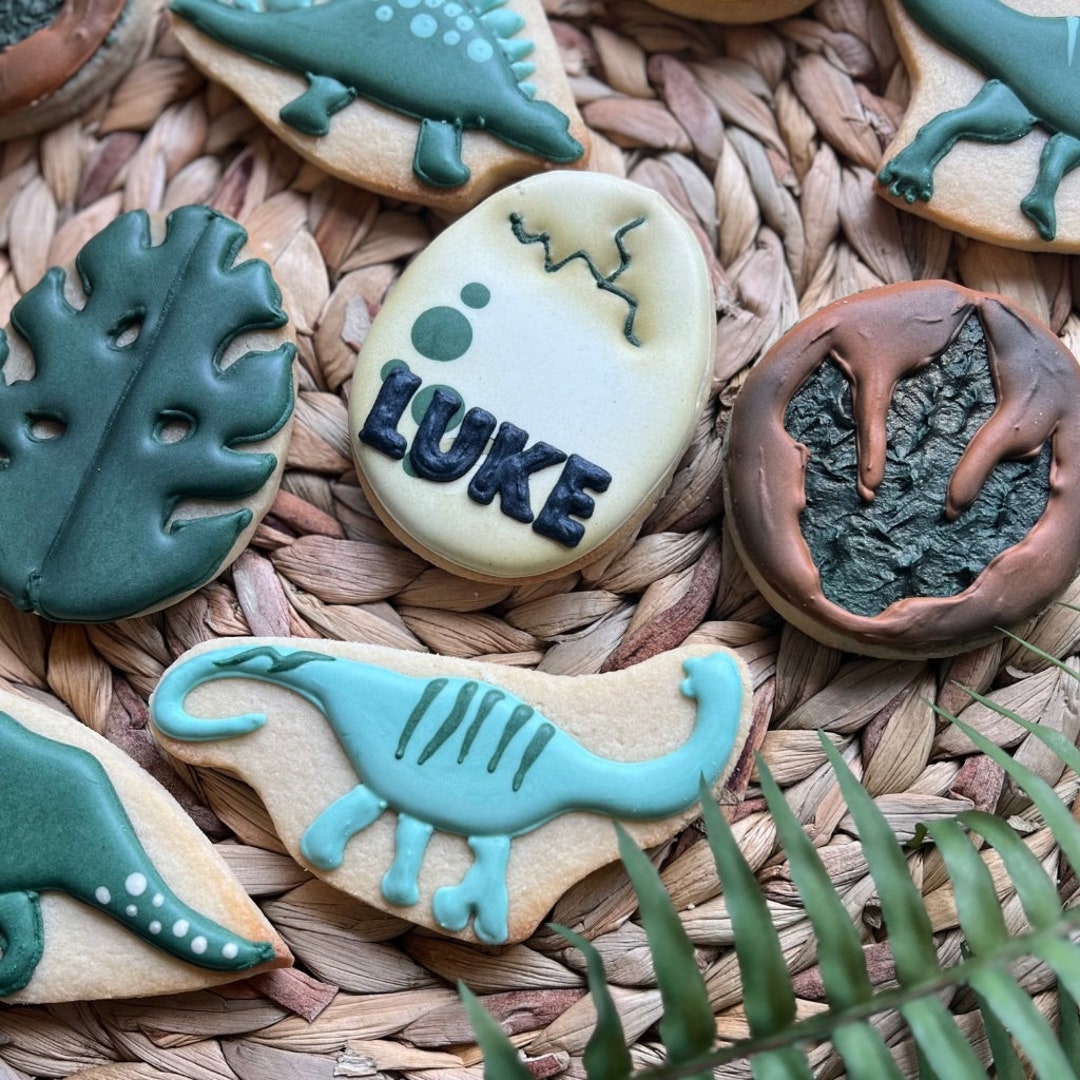 DINOSAUR Cookies, Set of 15, DINO Birthday Party, Decorated Sugar ...