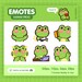 Kawaii Frog Emotes Twitch and Discord Cute Frog Emotes Pack Kawaii ...