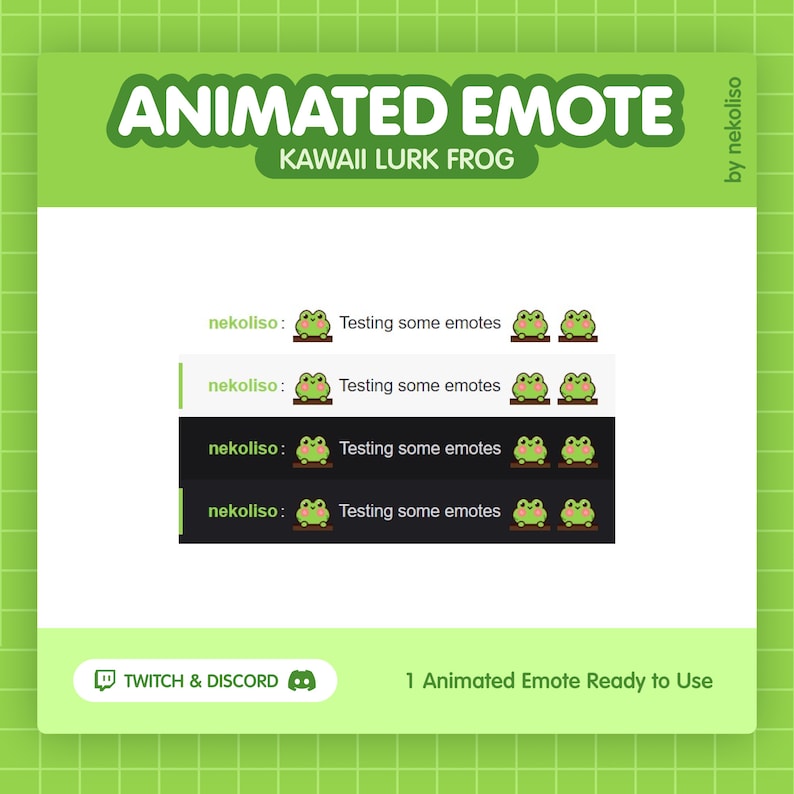 Animated Kawaii Lurk Frog Emote for Twitch and Discord Cute Lurk Frog ...