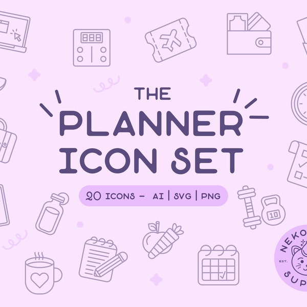 Planner Icon Clipart - Etsy