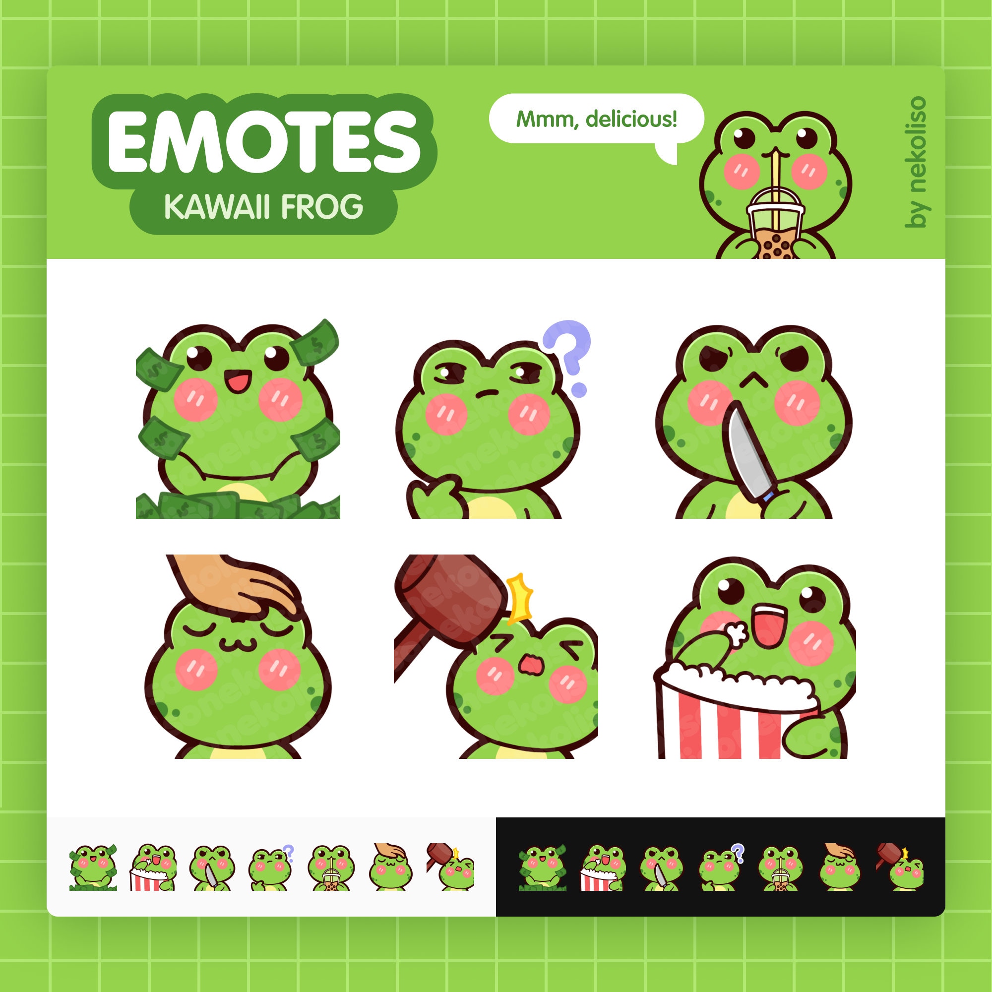 Bundle Kawaii Frog Emotes Twitch and Discord Super Set Cute Frog Emotes ...