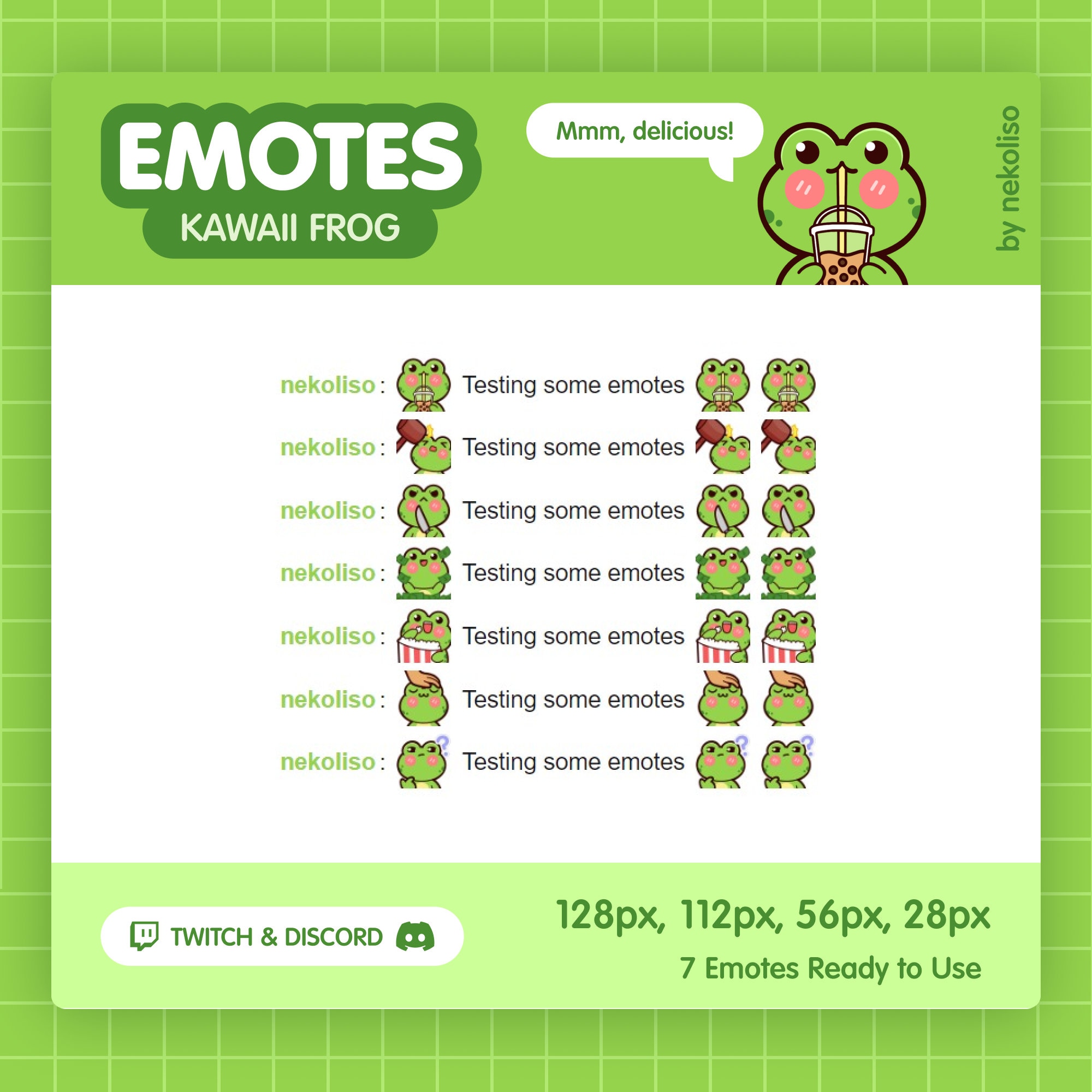 Kawaii Frog Emotes Twitch and Discord | Cute Frog Emotes Pack | Kawaii ...