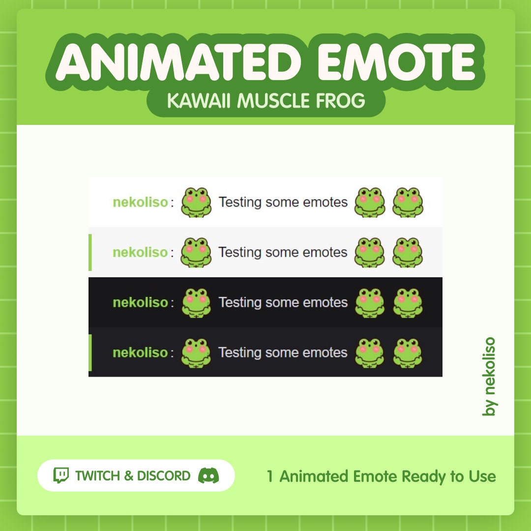 Animated Kawaii Muscle Frog Emote for Twitch and Discord Muscle Flexing ...