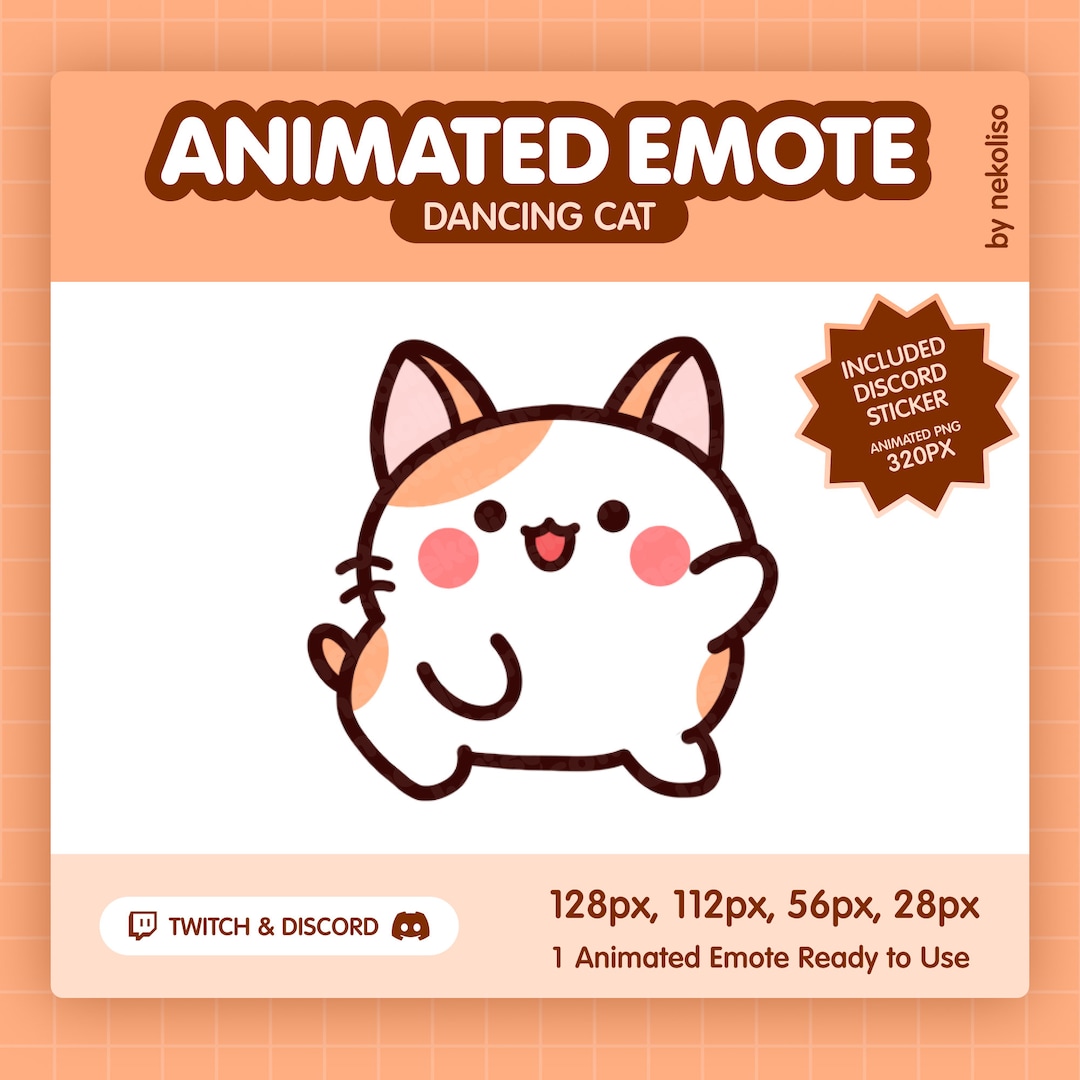 Kawaii Dancing Cat Animated Emote Twitch and Discord | Cute Dancing Cat ...