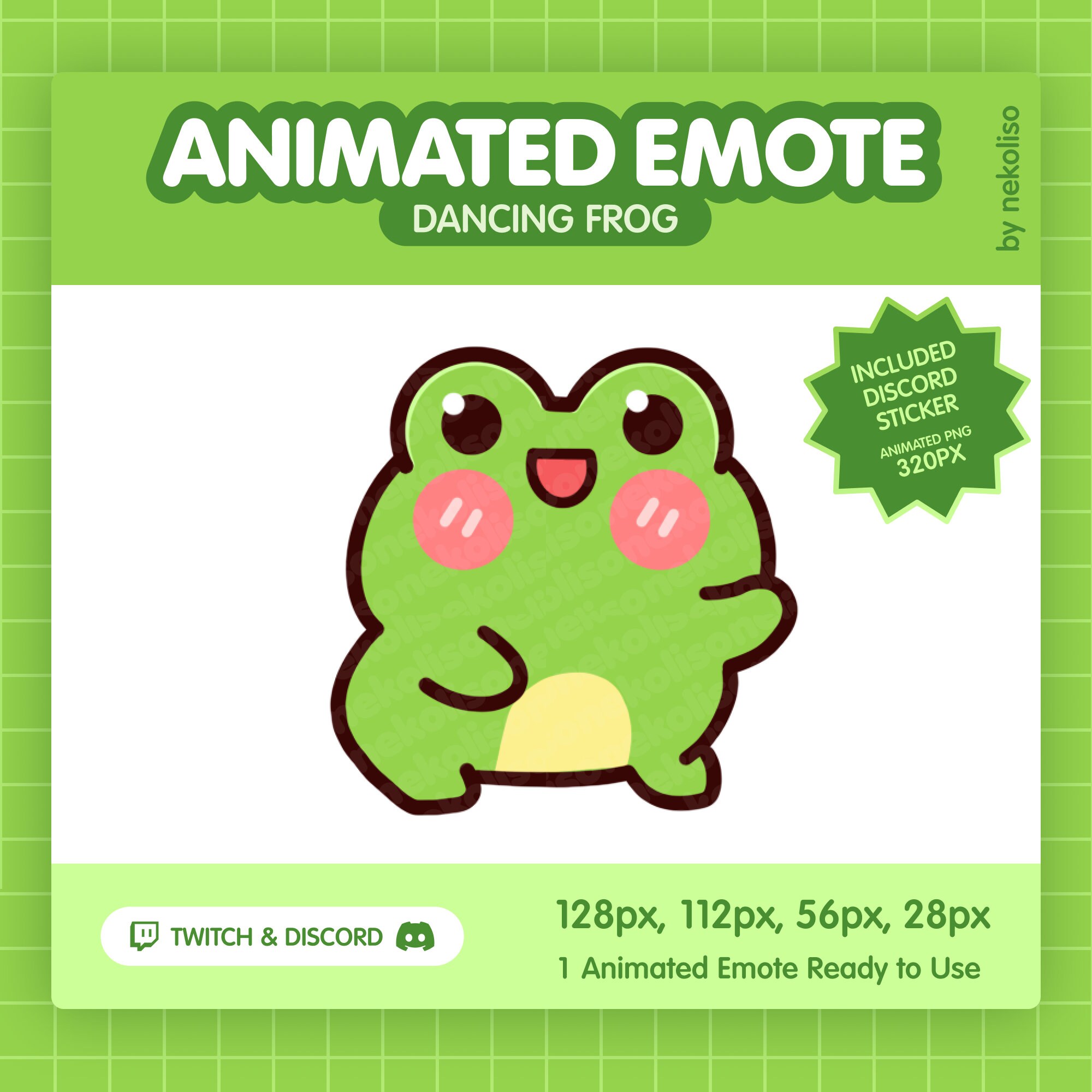 Kawaii Dancing Frog Animated Emote Twitch and Discord | Cute Dancing ...
