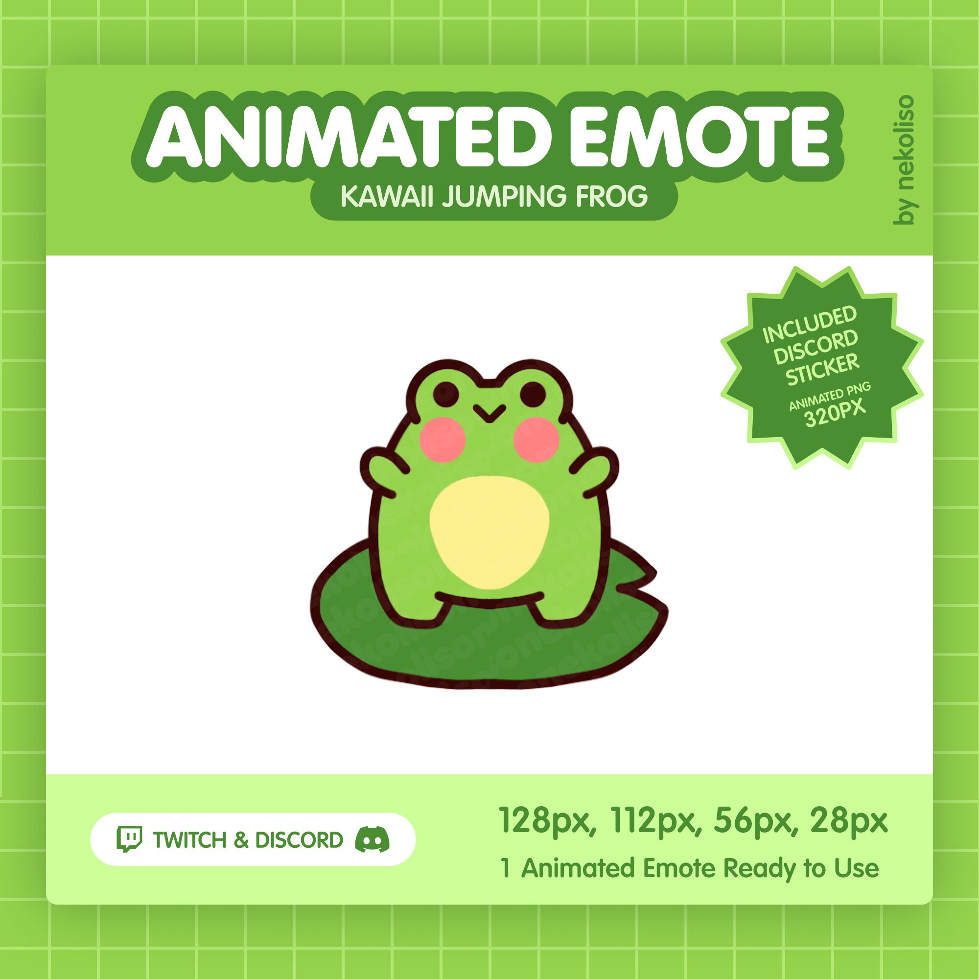 Animated Frog Emote for Twitch and Discord Kawaii Cute Frog Animated ...