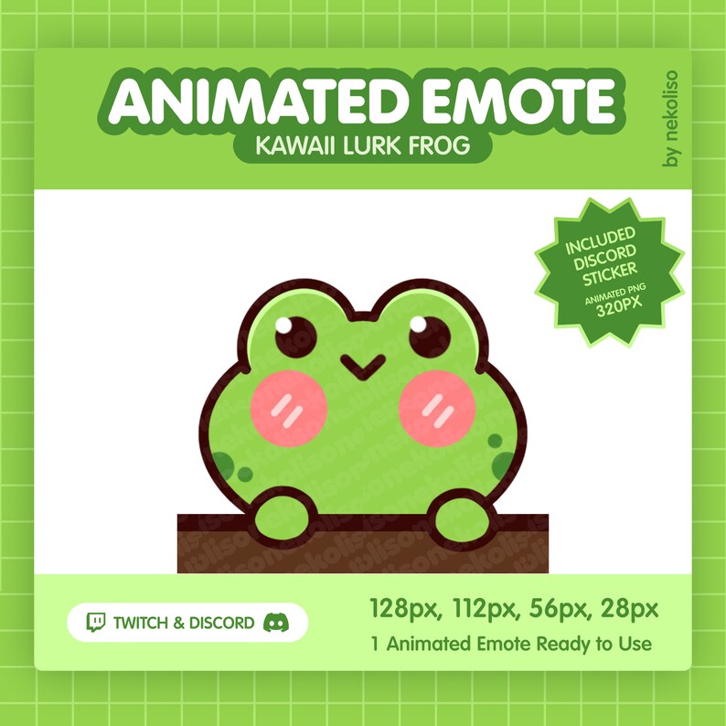 Animated Kawaii Lurk Frog Emote for Twitch and Discord Cute Lurk Frog ...