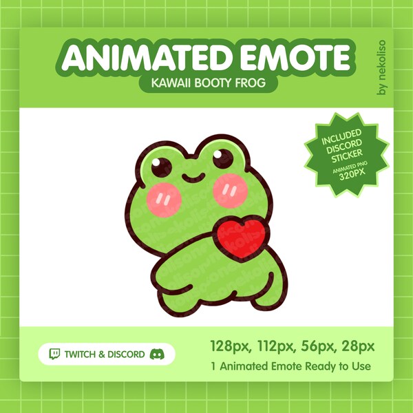 Kawaii Dancing Frog Animated Emote Twitch and Discord Cute Dancing Frog ...