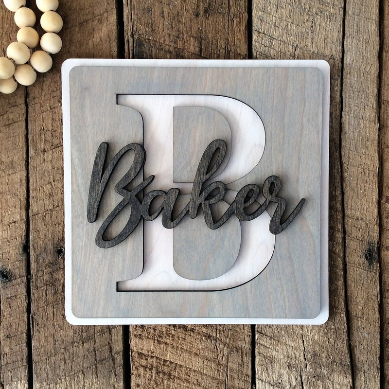 Last Name Monogram - Etsy
