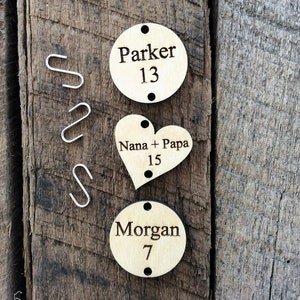 Engraved Wood Tags for Hanging Birthday Calendar, Personalized Family ...