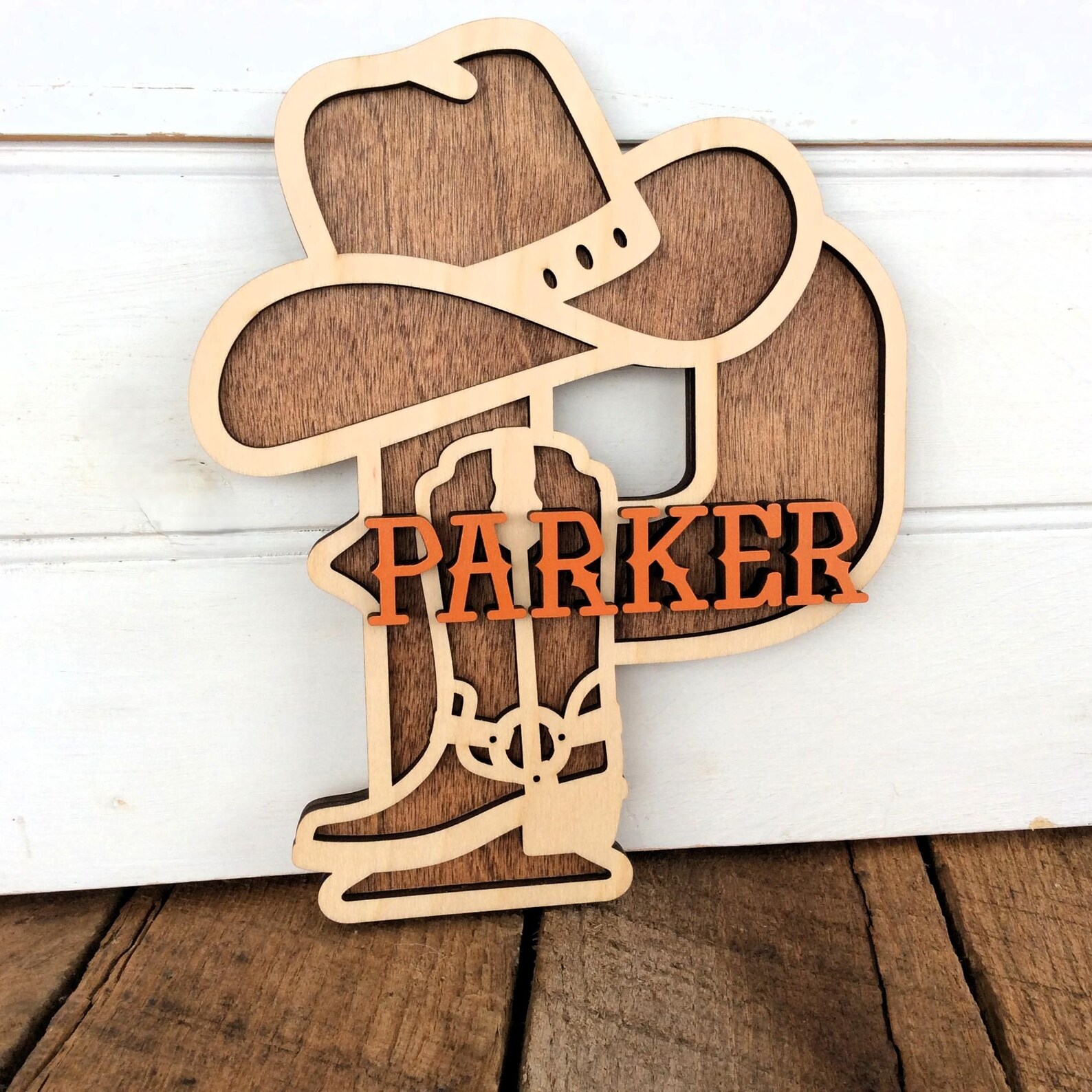Western Nursery Name Sign, Rustic Cowboy Monogram, Birch Wood Decor - Etsy