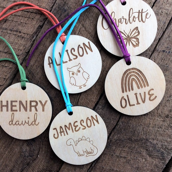 Wood Name Tag for Bag - Etsy