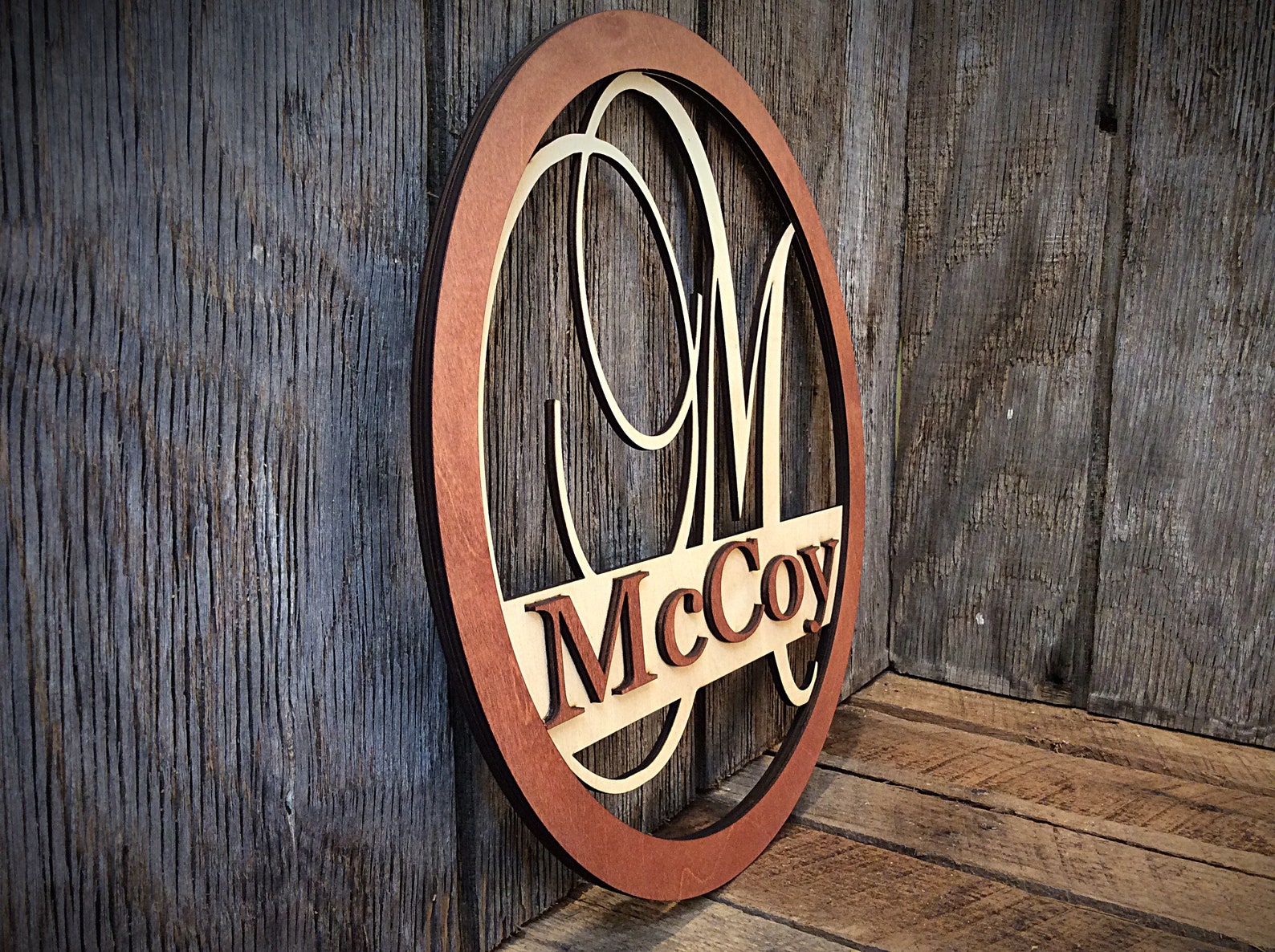 Monogram Wood Sign|personalized Family Name Sign Wood|last Name Sign ...