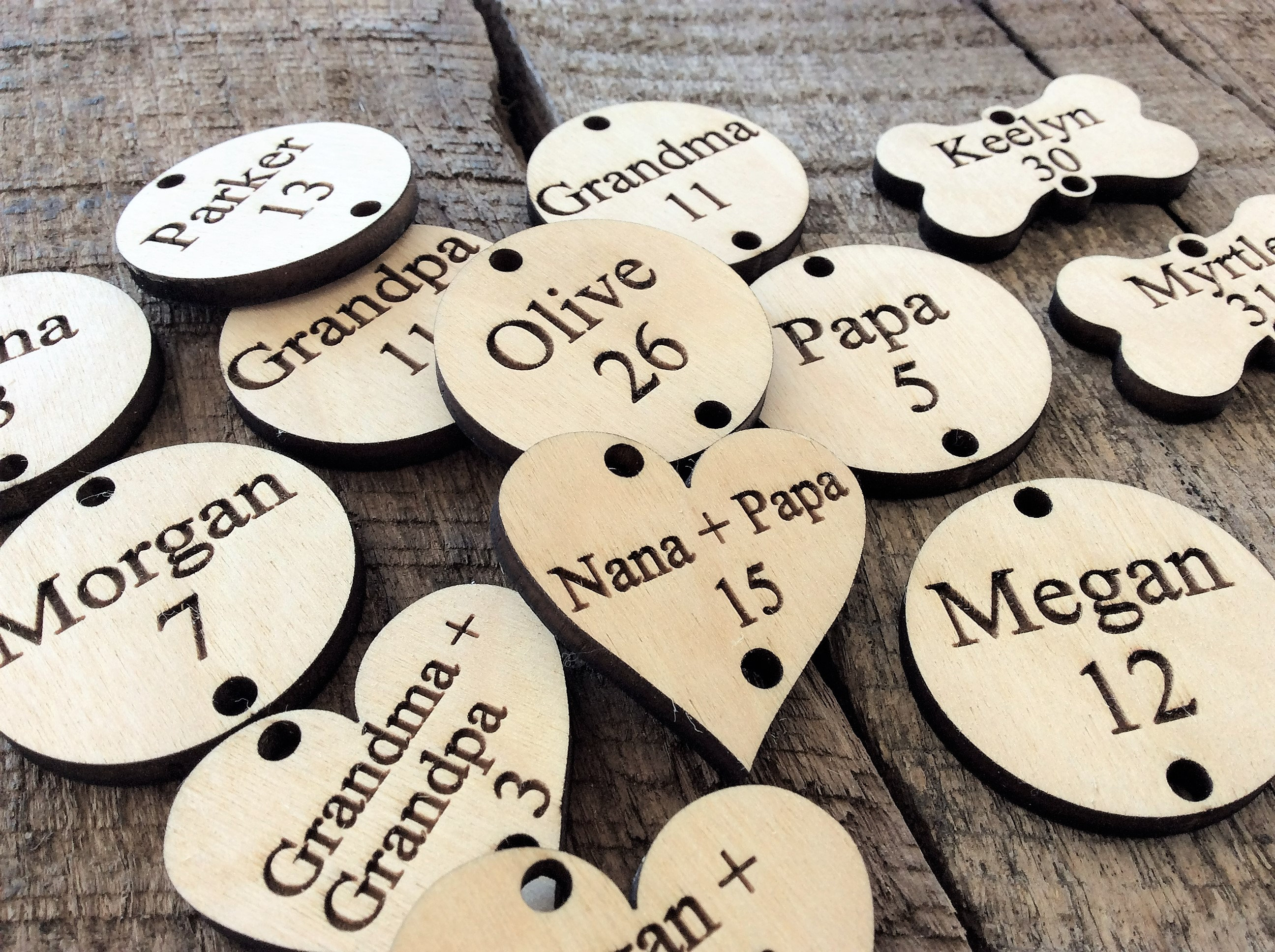 Engraved Wood Tags for Hanging Birthday Calendar Personalized - Etsy
