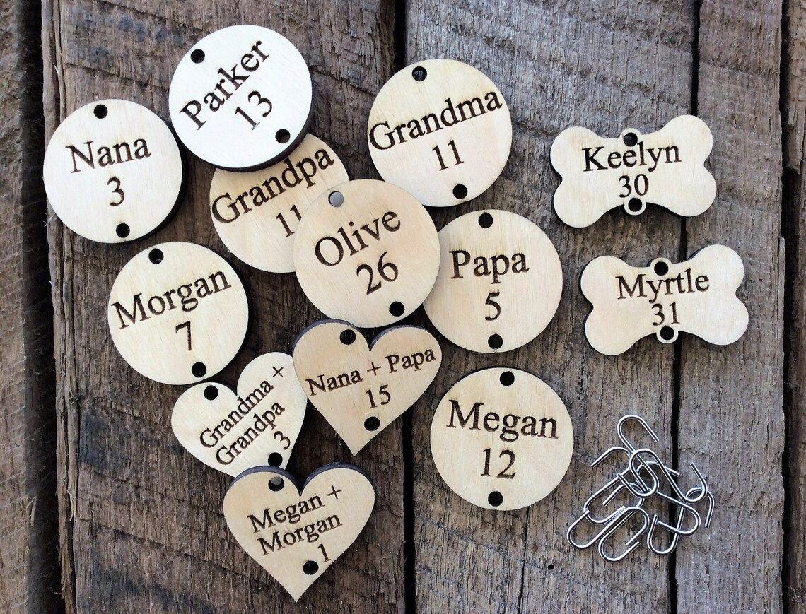Engraved Wood Tags for Hanging Birthday Calendar Personalized - Etsy